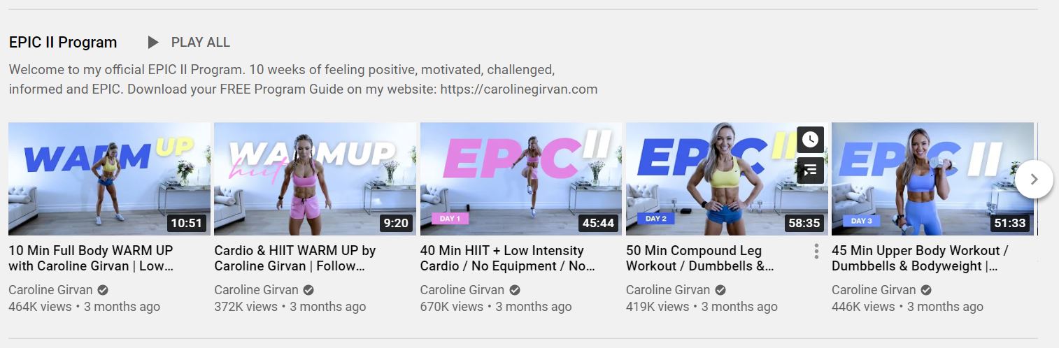 Free Workout Videos - 150 EPIC Workouts By Caroline Girvan